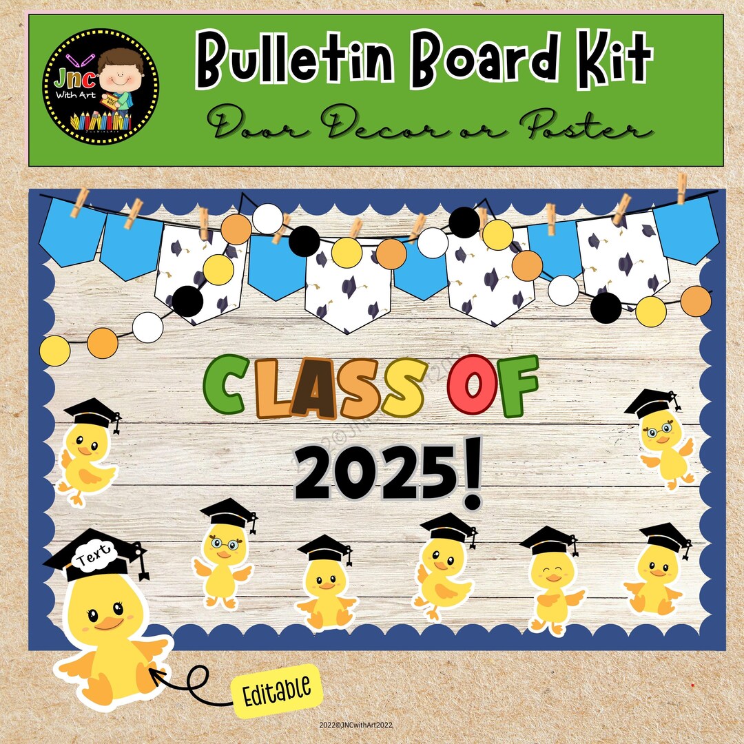 Graduating Baby Duck Bulletin Board Kit End of Year Graduation May and ...