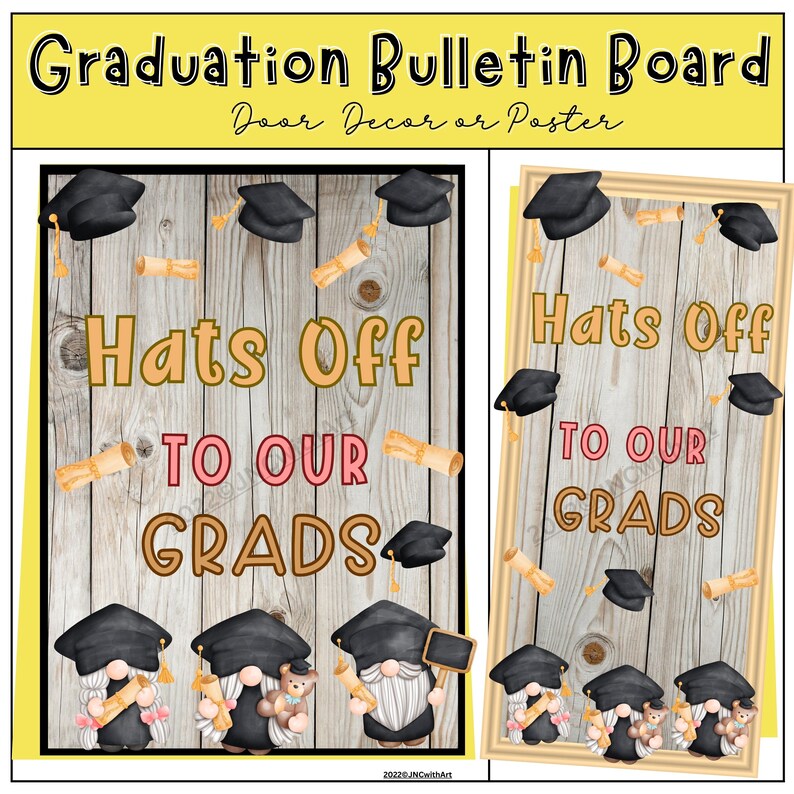 Graduating Gnomes Bulletin Board Kit End of Year Graduation May and ...