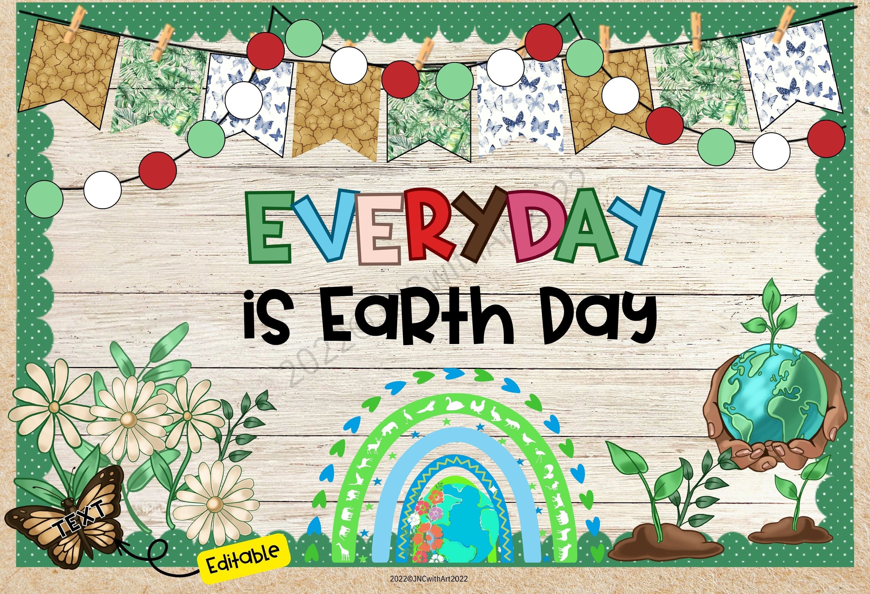 Be Kind to Our Earth,bulletin Board Kit, Classroom Door Decor,earth Day ...