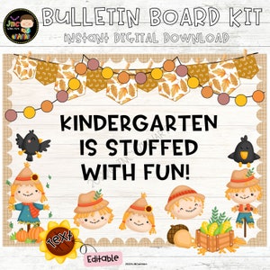 Fall Scarecrow Bulletin Board Kit Thanksgiving Harvest Door Decor ...