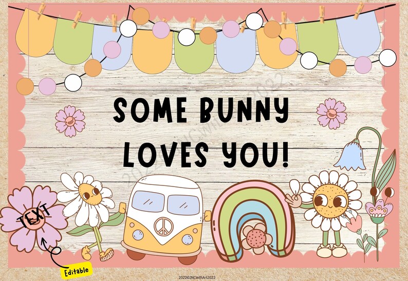 Groovy Retro Spring Bulletin Board Kit| Spring Vibes | Classroom Door ...