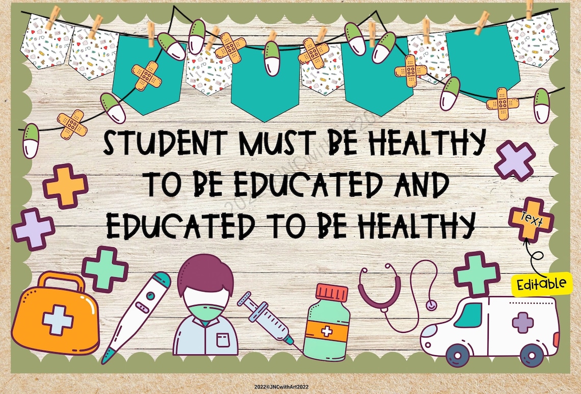 Health Bulletin Board Kit Healthcare Education Door Decor Nursing ...