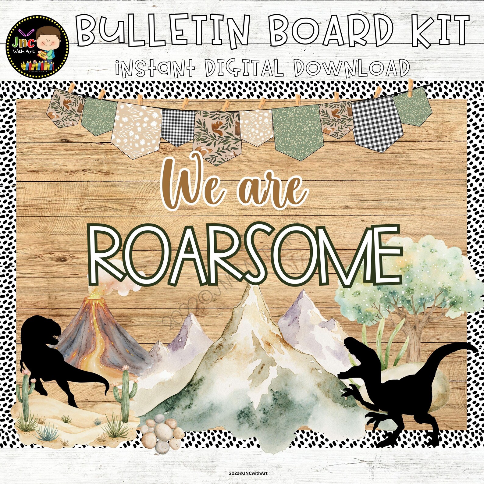 Dinosaur Classroom Bulletin Board Kit: Adventure Decor (digital ...