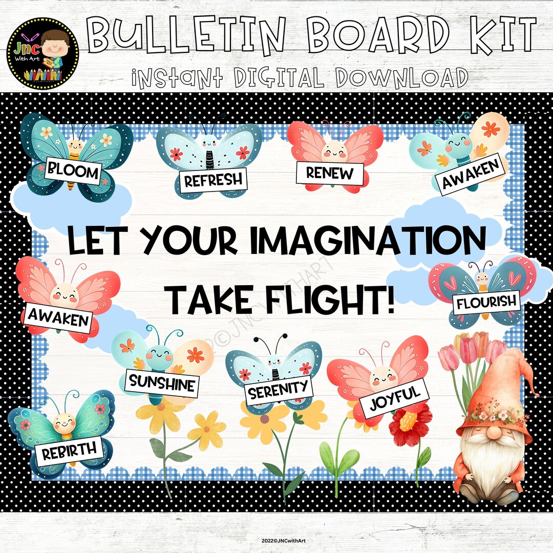 Soaring High on Wings Bulletin Board Kit Spring Motivation Positive ...