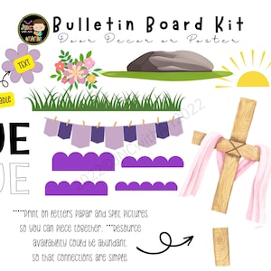 Resurrection Easter Bulletin Board Kit,christian Classroom Decor Church ...