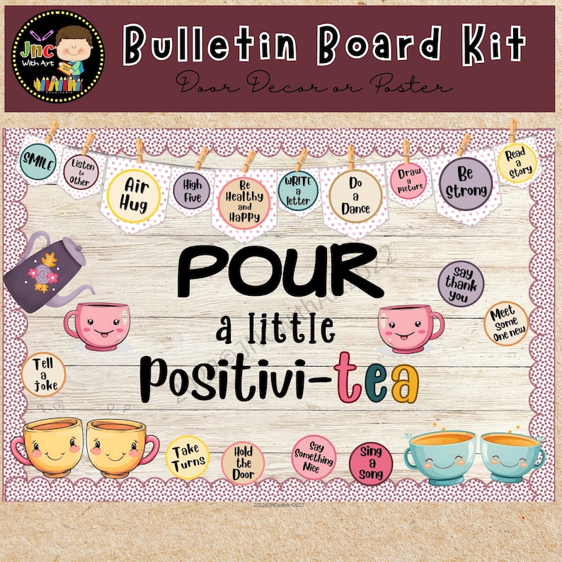 Kindness Matters Positivitea Bulletin Board Kit,counseling Offices ...