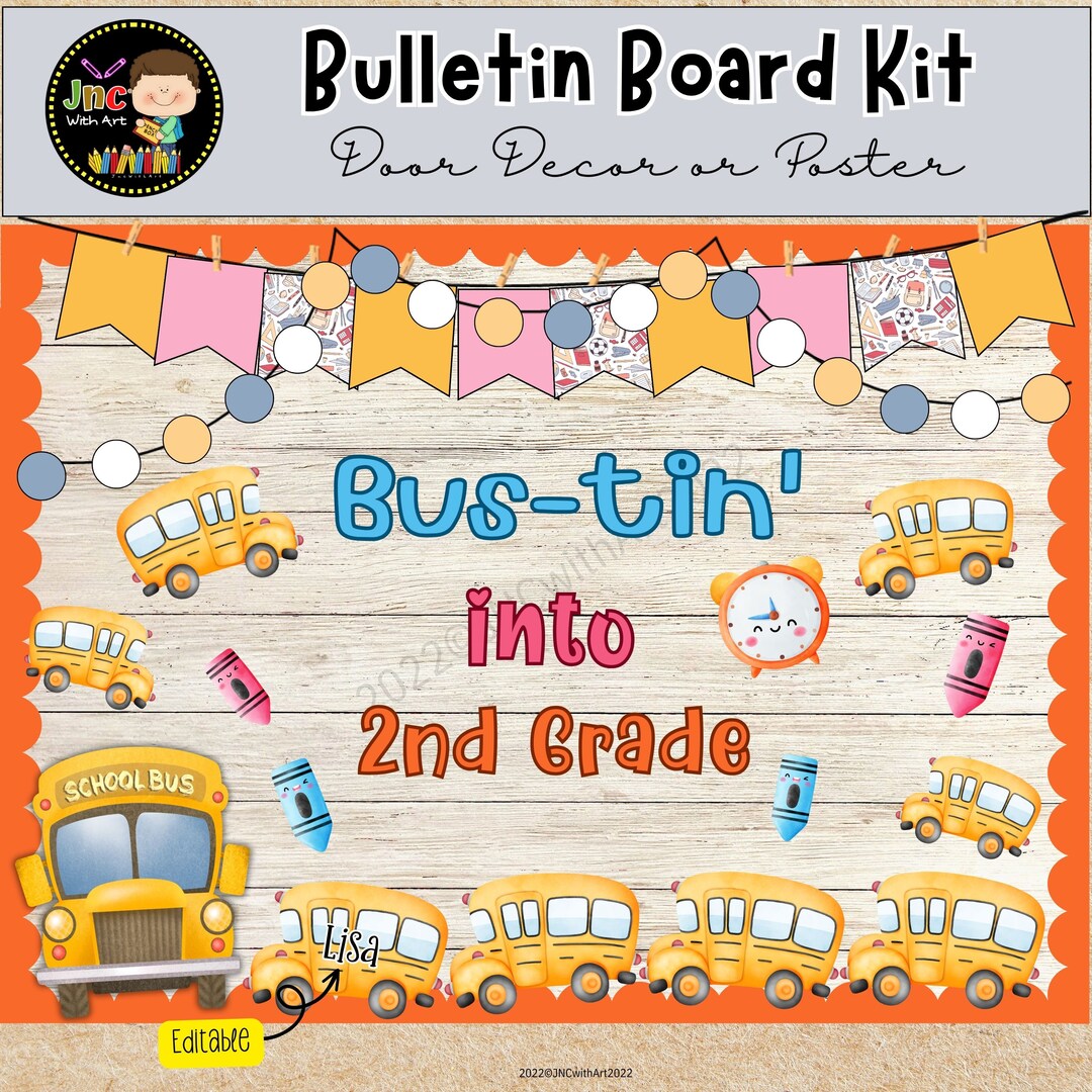 Welcome Back to School Bulletin Board Bustin Into School,door Decor ...