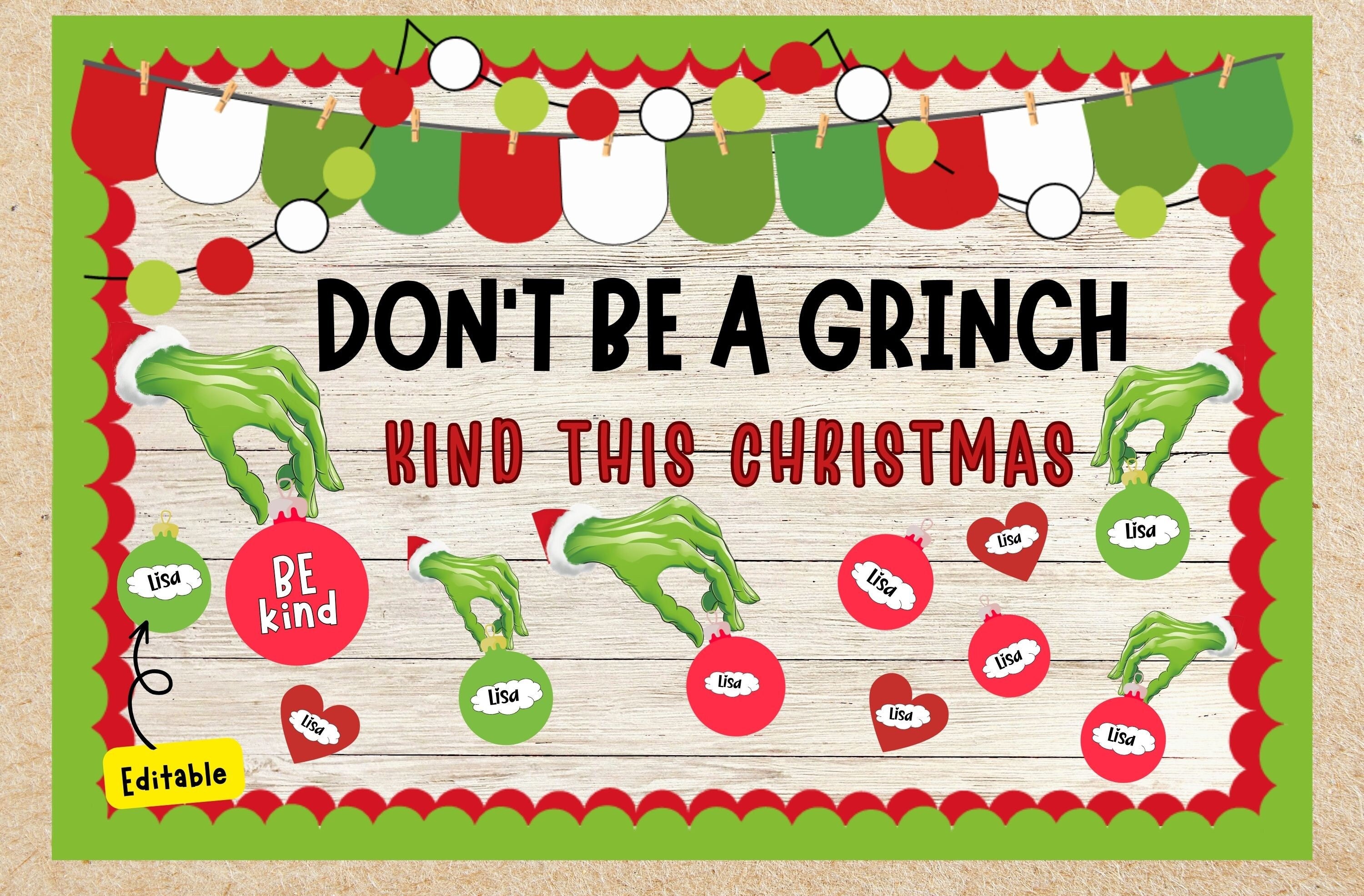 Christmas Kindness Bulletin Board Kit, Door Decoration, Christmas ...