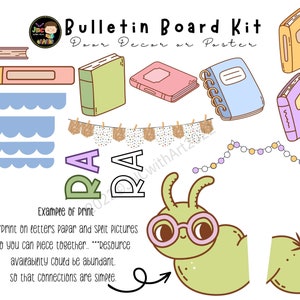 Reading or Library Bulletin Board Kit, Groovy Classroom Door Decoration ...
