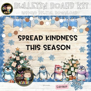 Spread Kindness This Season Bulletin Board Kit Winterclassroom Door ...