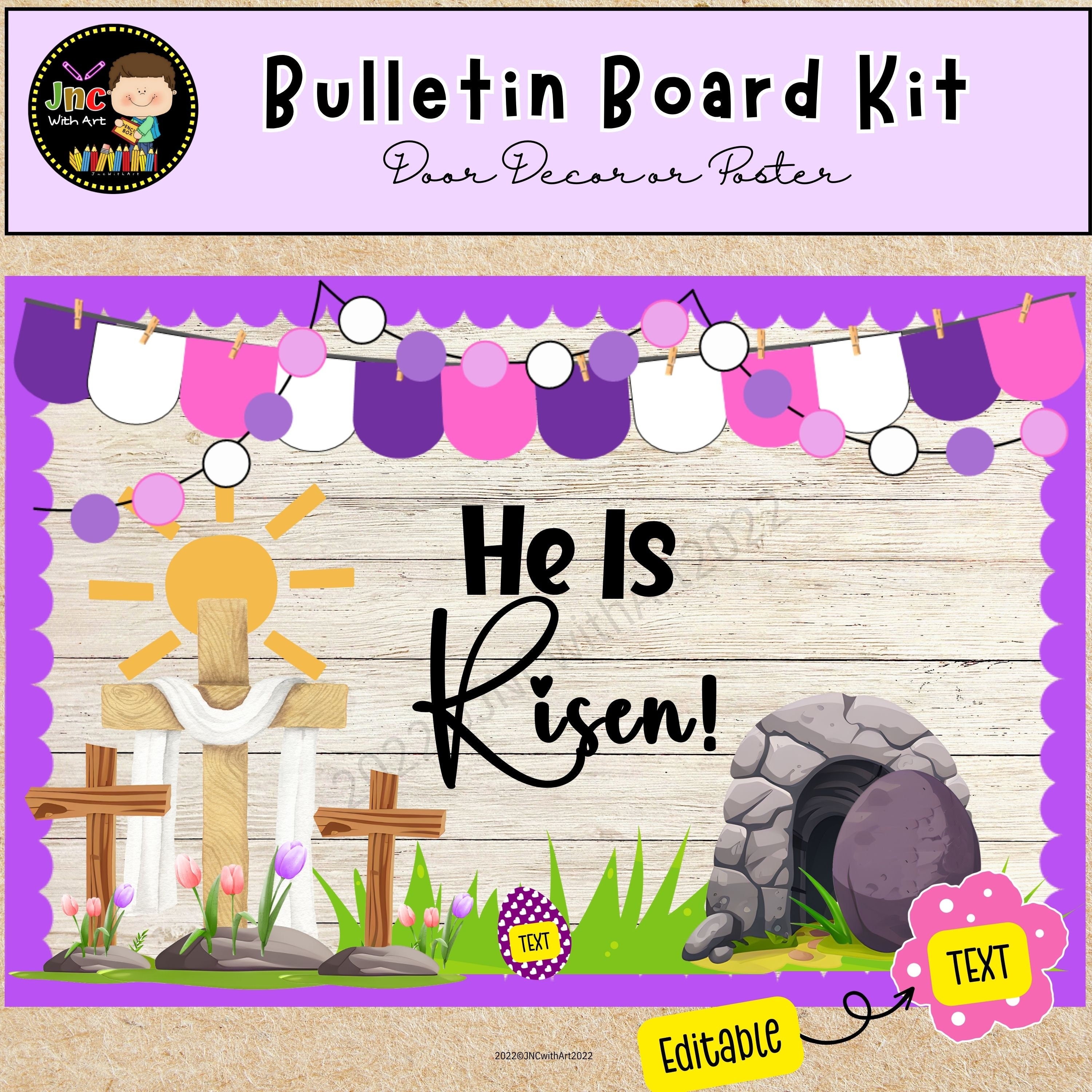 Resurrection Easter Bulletin Board Kit, He is Risen, Classroom Door ...