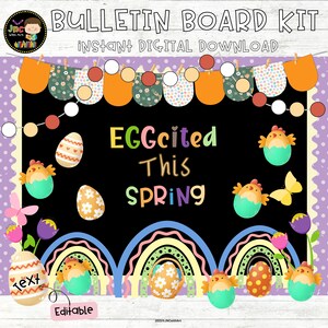We Are Eggcited Easter Bulletin Board Kit Spring Classroom Door Decor ...