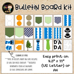 Father's Day Bulletin Board Kit-door Decor-bible Verse Father's Day ...