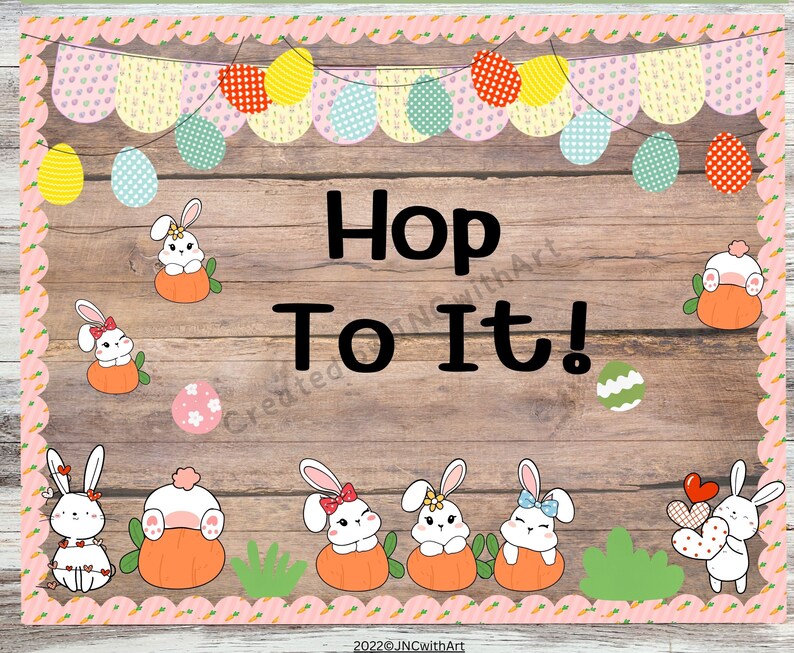April Easter Bunny Bulletin Board Ideashoppy Easter Spring - Etsy