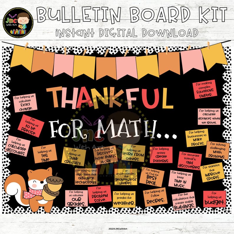 Thanksgiving Math Bulletin Board Kit Motivational Bulletin Board Kit ...