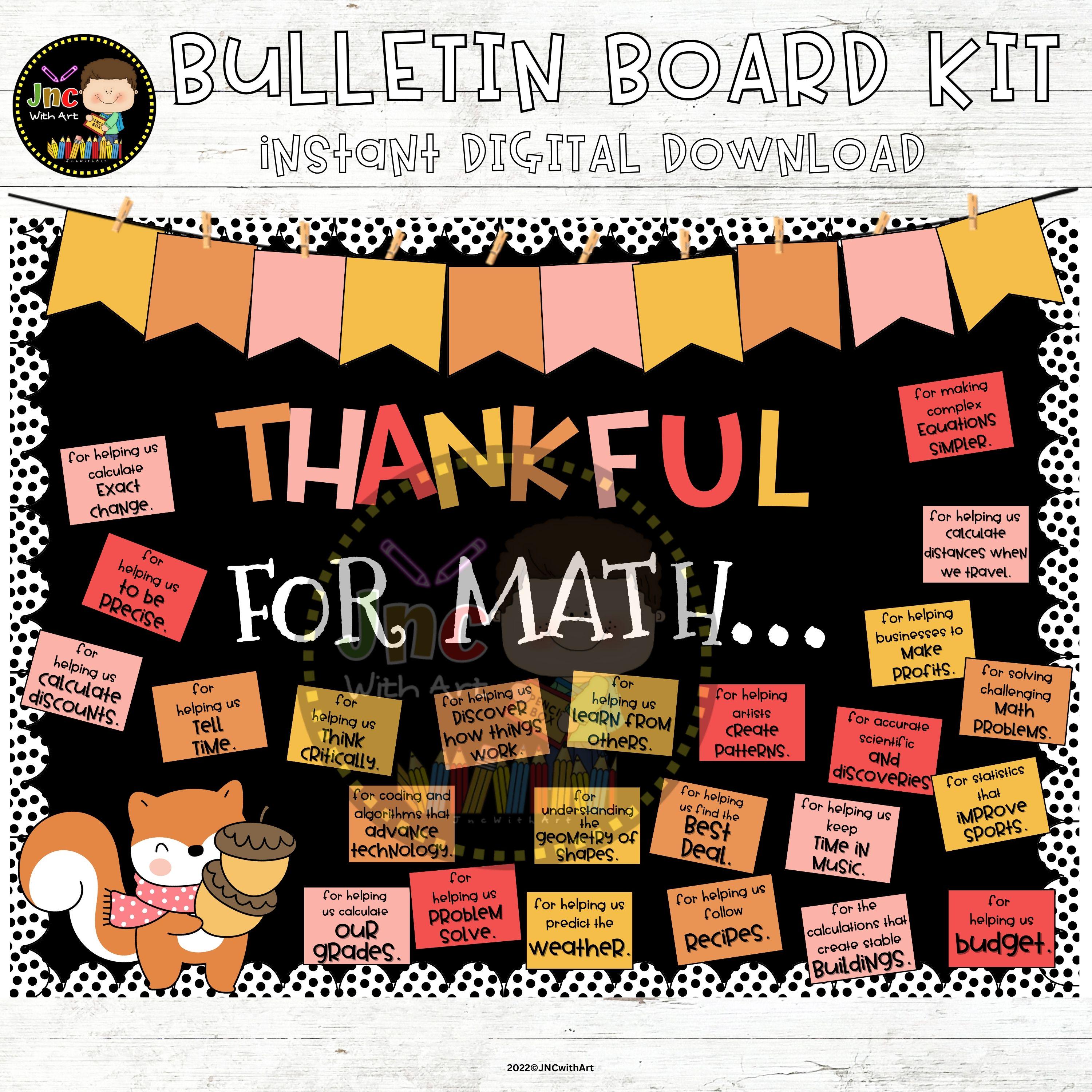 Thanksgiving Math Bulletin Board Kit Motivational Bulletin Board Kit ...