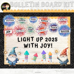 Let Positivity Sparkle in 2025 Bulletin Board Kit New Year Door Decor ...