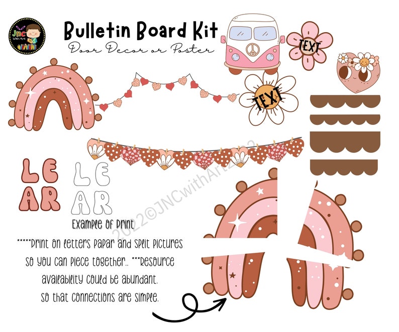 Groovy Valentines Day Bulletin Board Kit, Door Decor, Retro February ...