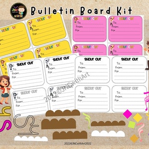 Shout Outs Bulletin Board Kit , Staff Appreciation Shout Out Cards ...