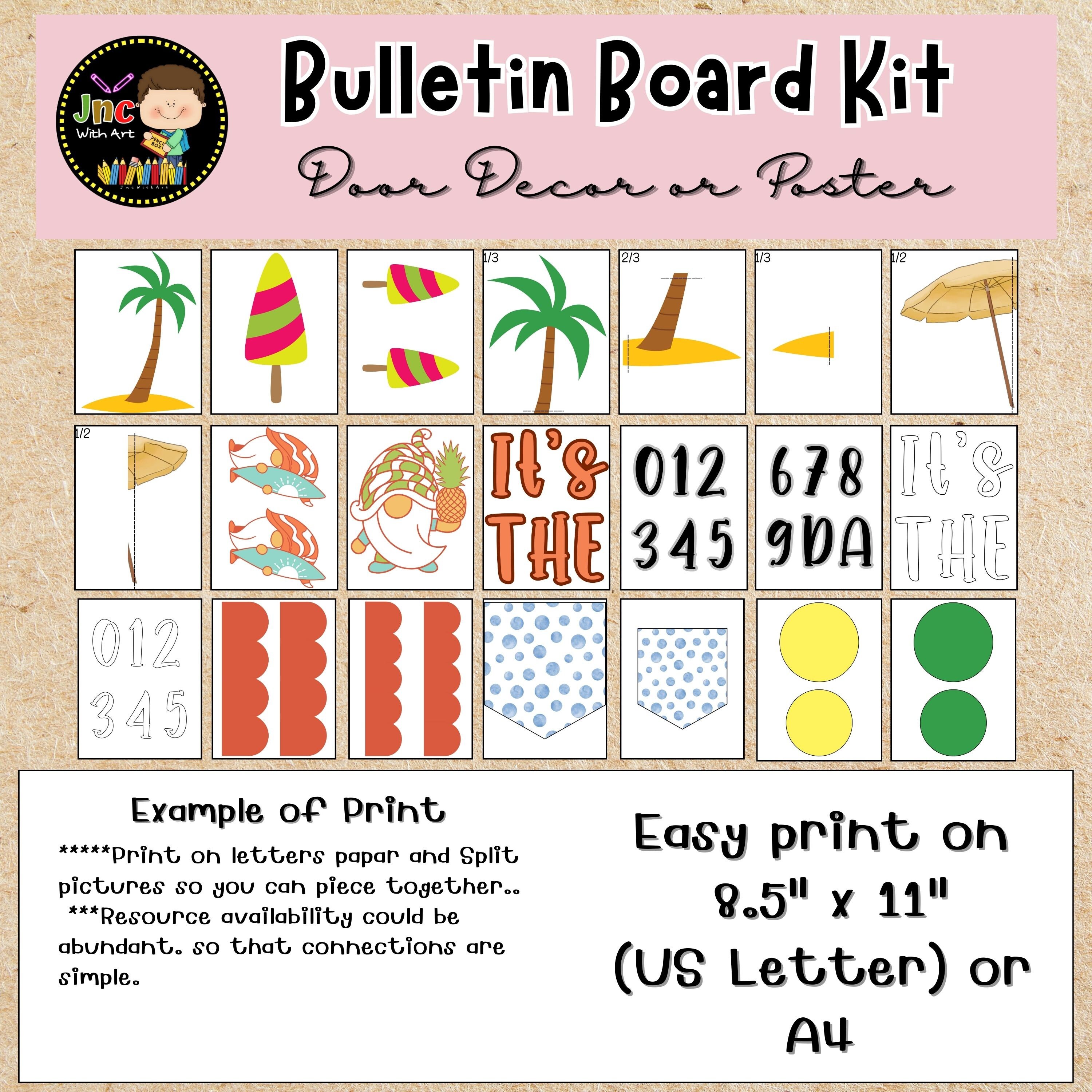 Summer Gnomes Bulletin Board Kit End of the Year June July Door Decor ...