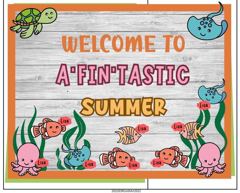 Welcome to A'FIN'TASTIC Summer Bulletin Boards Kit - Etsy