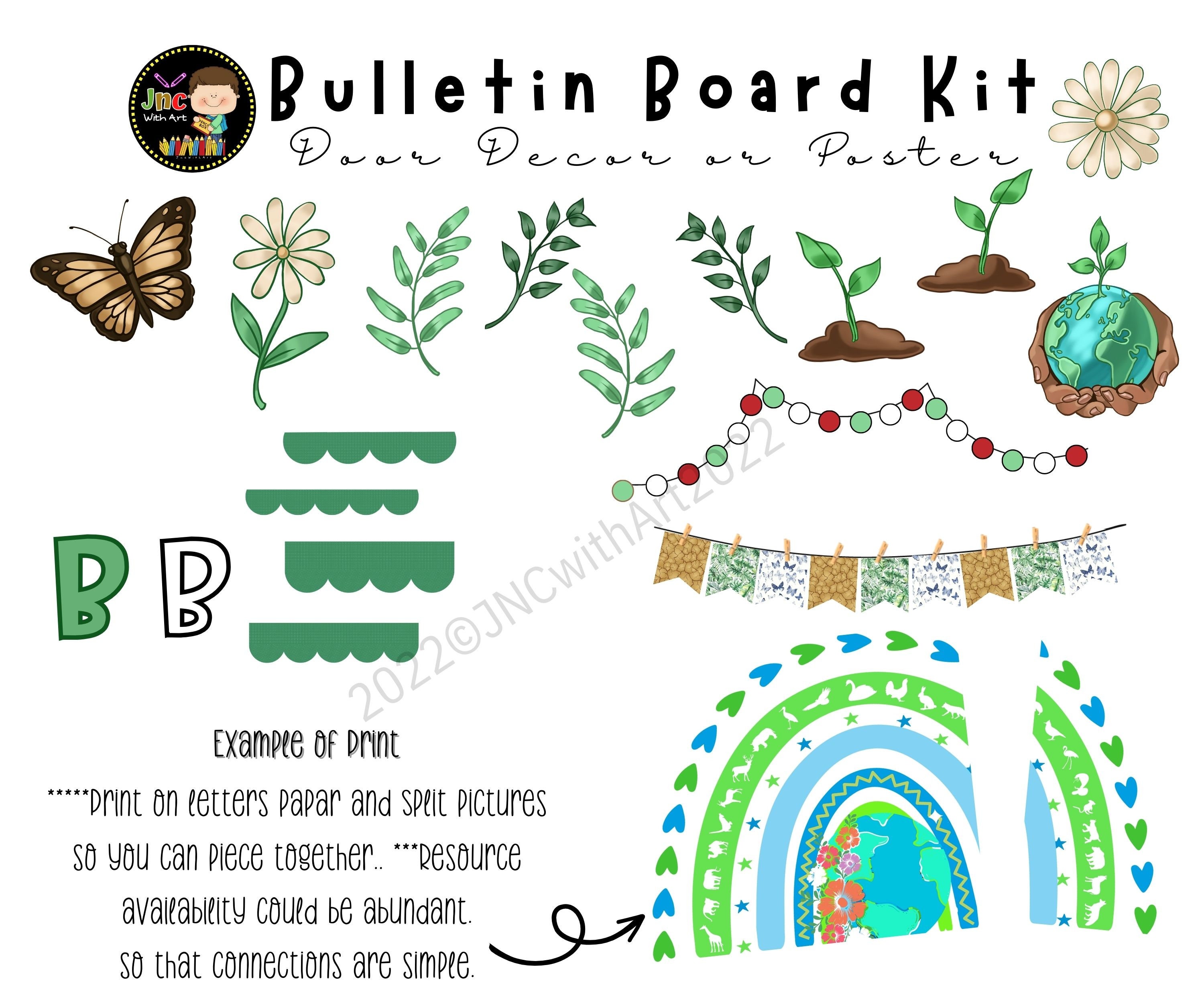 Be Kind to Our Earth,bulletin Board Kit, Classroom Door Decor,earth Day ...