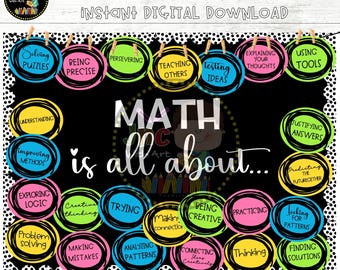 Math Bulletin Board Kit, Easy DIY Print and Cut Pieces, Math is All ...