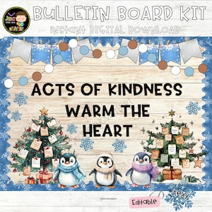 Spread Kindness This Season Bulletin Board Kit Winterclassroom Door ...