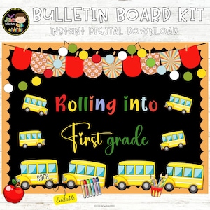 Back to School Display Kit, School Bus Bulletin Board Ideas, Door ...