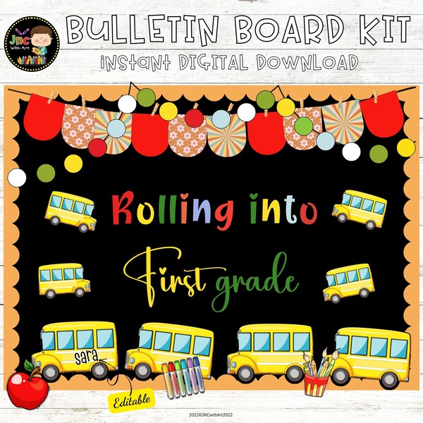 School Bus Bulletin Board - Etsy