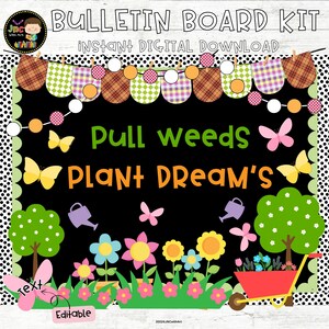 Spring Bulletin Board Kit, Door Decor, Plant Seeds of Kindness ...