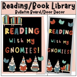Library Bulletin Board Kit Spring Reading Book Gnomies, Door Decor ...