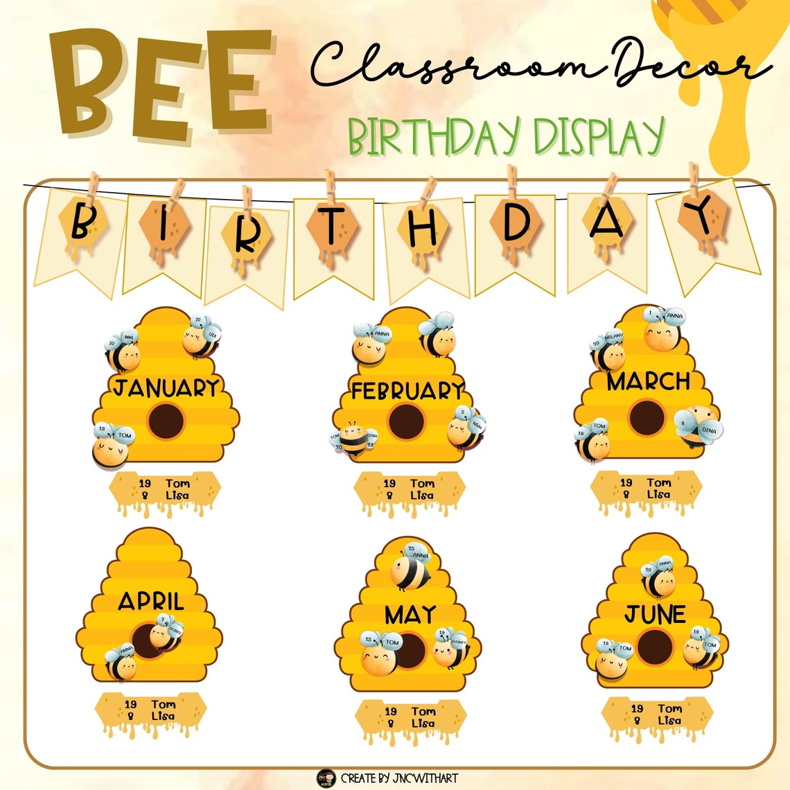 Bee Themed Classroom Decor Bundle Printable Back to School Classroom ...