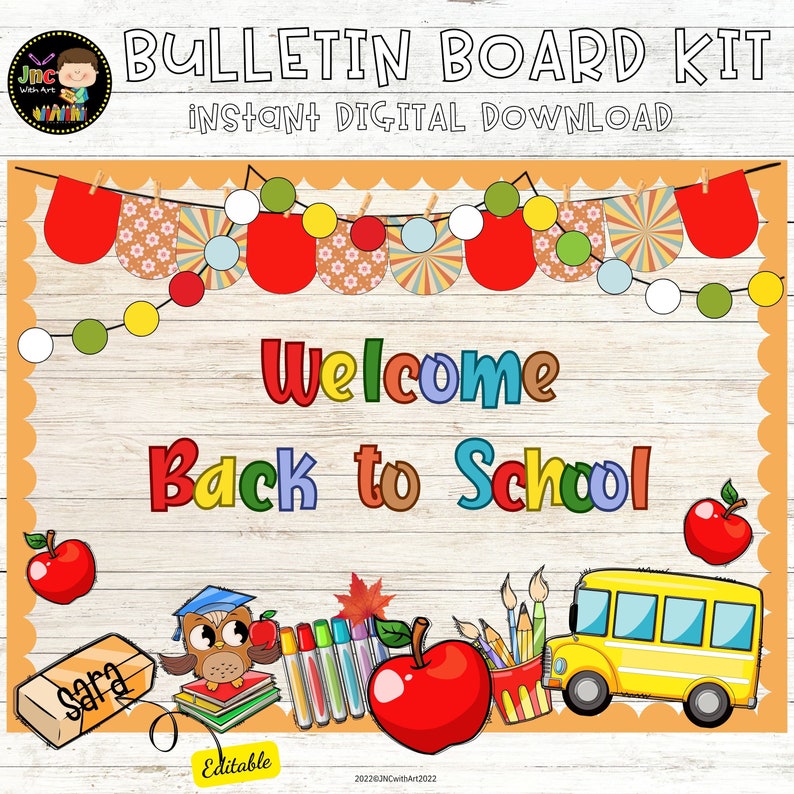 Back to School Display Kit, School Bus Bulletin Board Ideas, Door ...