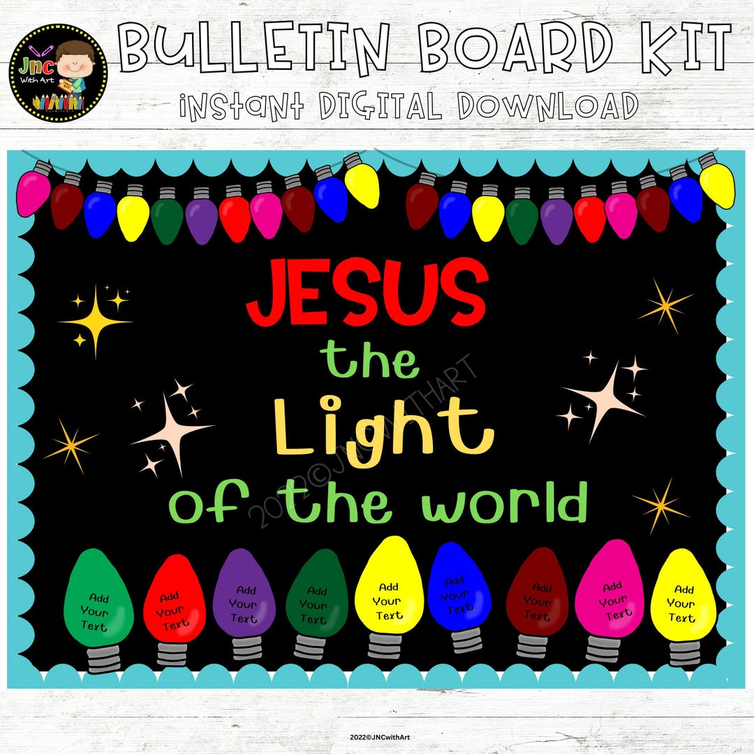 Christmas Bulletin Board Kit Bible Verse Jesus the Light of the World ...