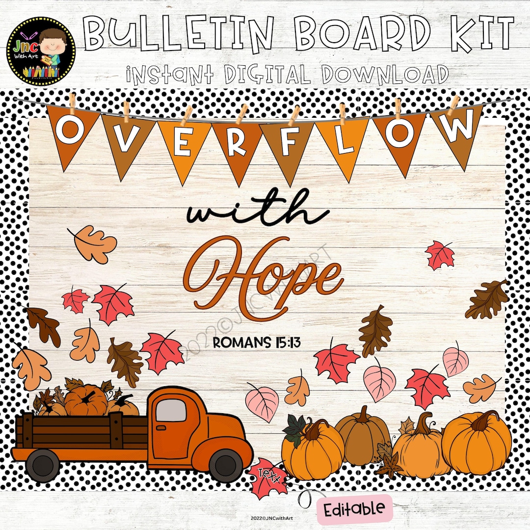 Fall Bulletin Board Kit: Church Sunday School Decor (digital Download ...