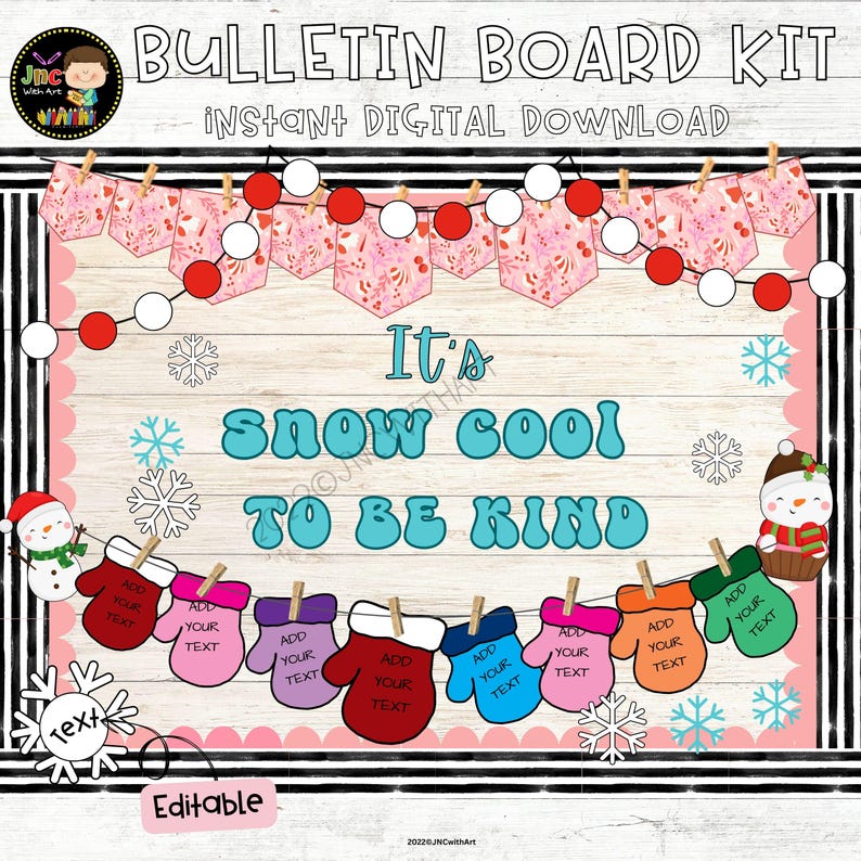 Winter is Sweet Bulletin Board Kit Snowflake Classroom Door Decor ...