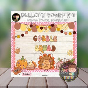 Thanksgiving Bulletin Board Kit Turkey Door Decor Display Editable - Etsy