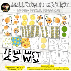 Lemon Back to School Bulletin Board Kit Door Decor Editable - Etsy