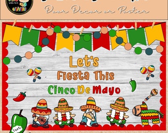 Highland Cow Fiesta Cinco De Mayo Bulletin Board Summer Classroom Decor ...