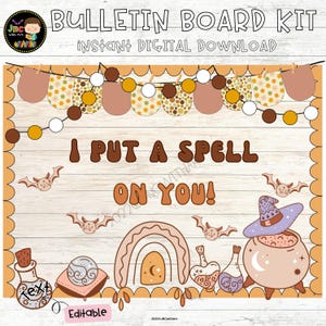 Groovy Halloween Bulletin Board Kit What's Brewing October Door Decor ...