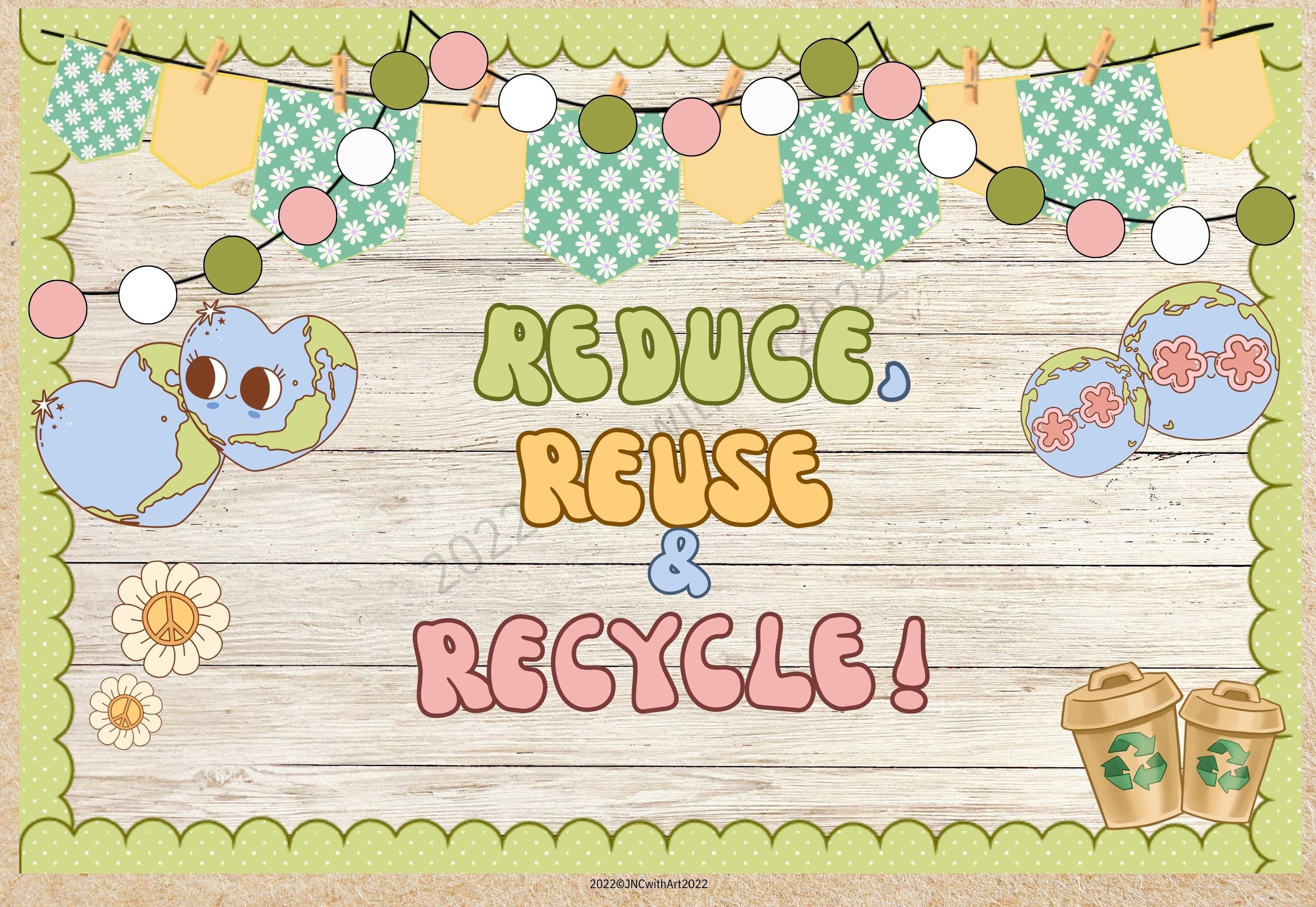 Groovy Earth Day Bulletin Board Kit ,spring Bulletin Board Kit, April ...