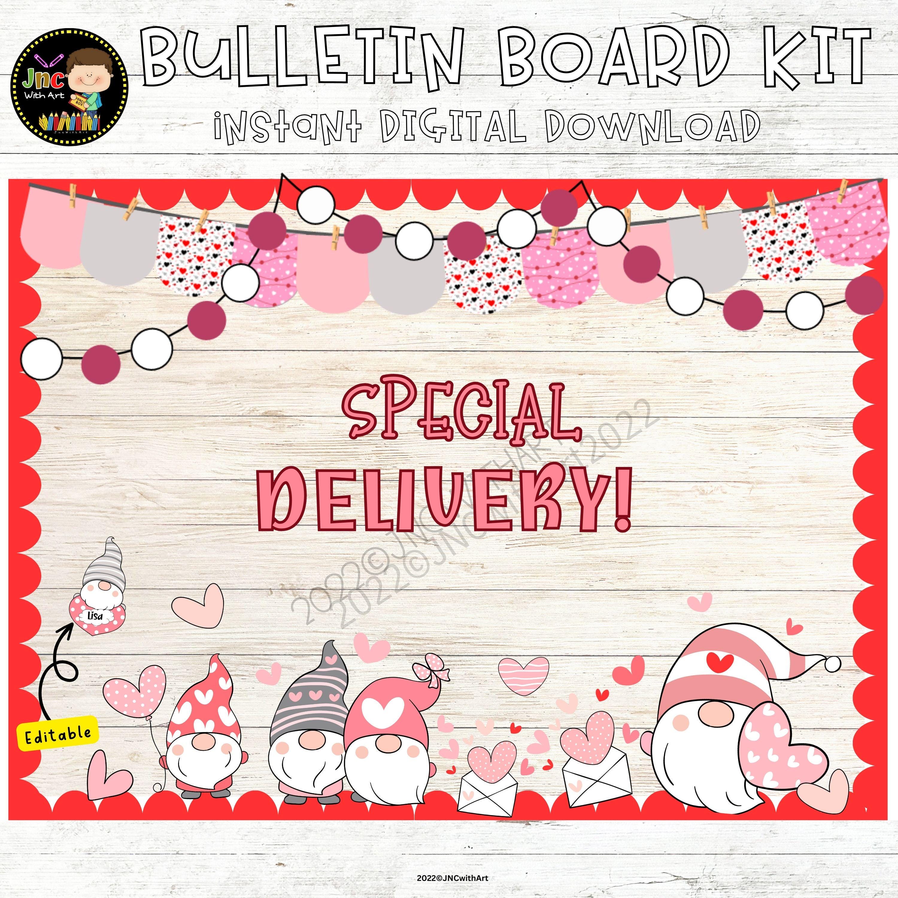 Valentines Bulletin Board Ideas, Gnome Door Decor, February Bulletin ...