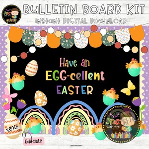We Are Eggcited Easter Bulletin Board Kit Spring Classroom Door Decor ...