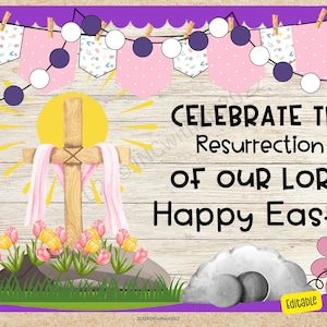 Resurrection Easter Bulletin Board Kit, He is Risen, Classroom Door ...