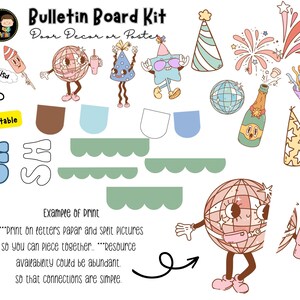 New Year Bulletin Board Kit Classroom Door Decoration - Etsy