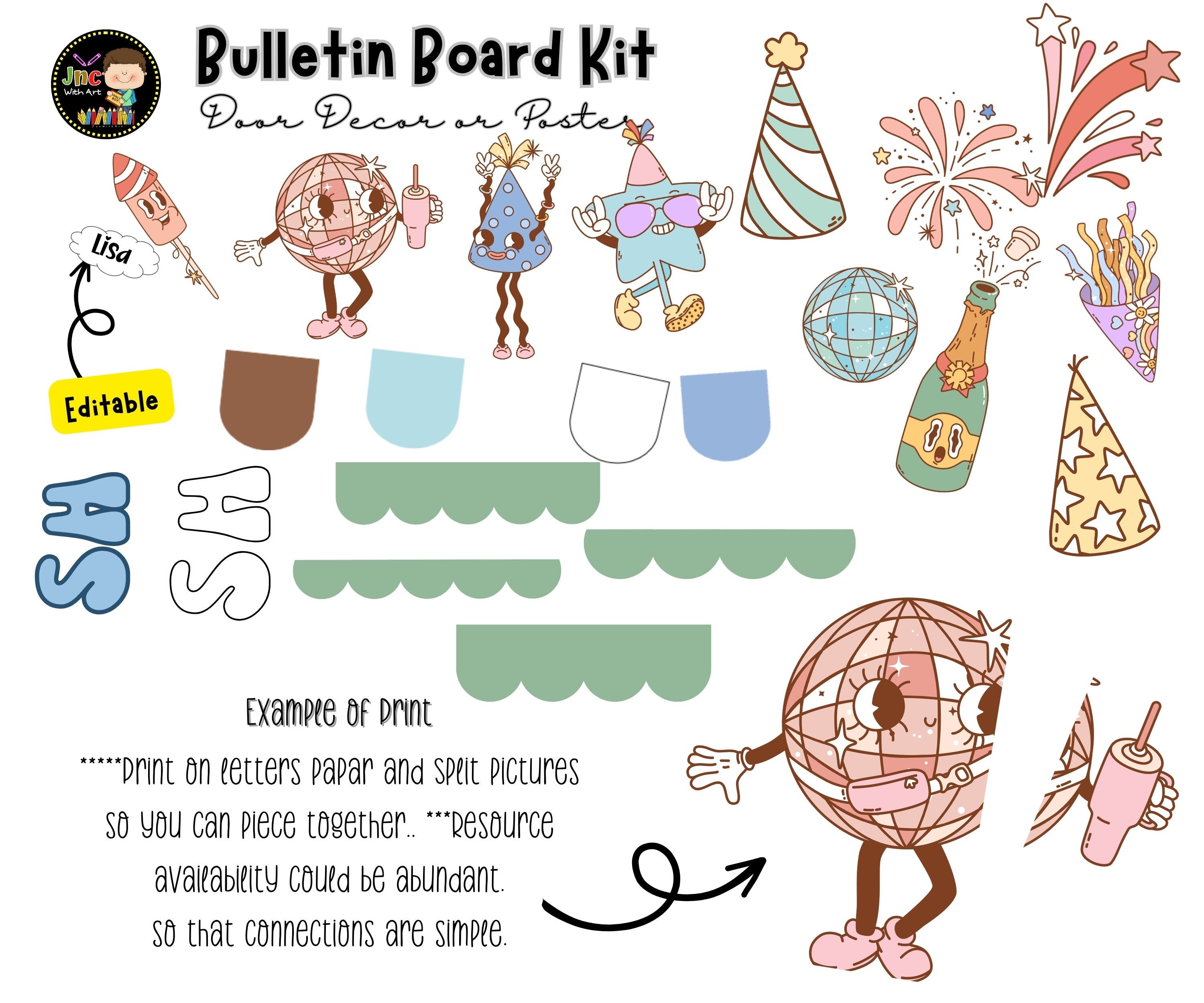 New Year Bulletin Board Kit Classroom Door Decoration - Etsy