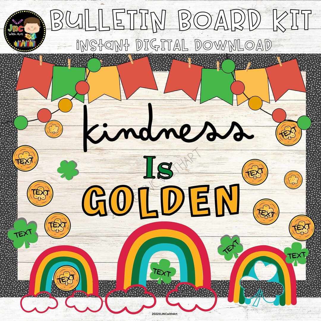 March St.patrick's Day Bulletin Board Kit Classroom Door Decor Editable ...