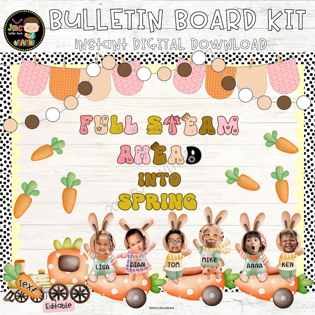 Spring Bulletin Board Kit, Full Steam Ahead Into Spring Bulletin Board ...