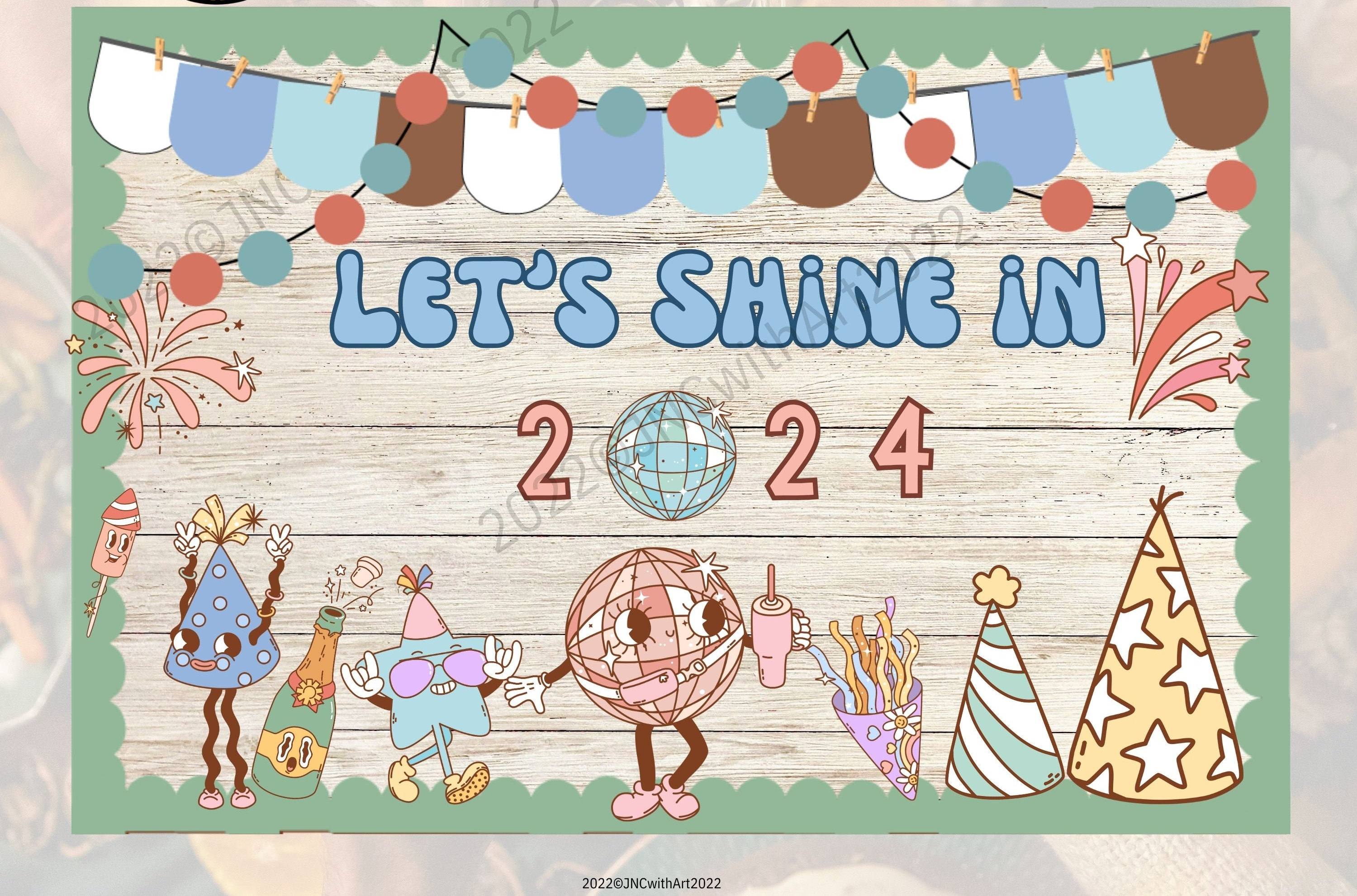 New Year Bulletin Board Kit Classroom Door Decoration - Etsy